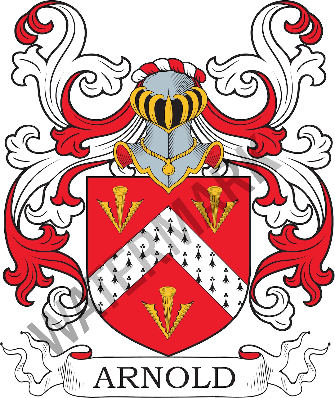 Arnold Family Crest - Digital Download - Arnold Coat of Arms JPG File ...