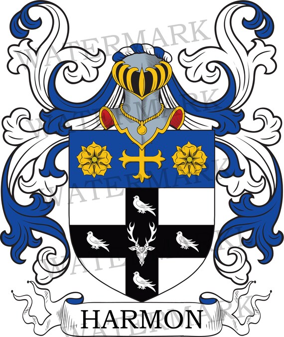 Harmon Family Crest Digital Download Harmon Coat of Arms - Etsy