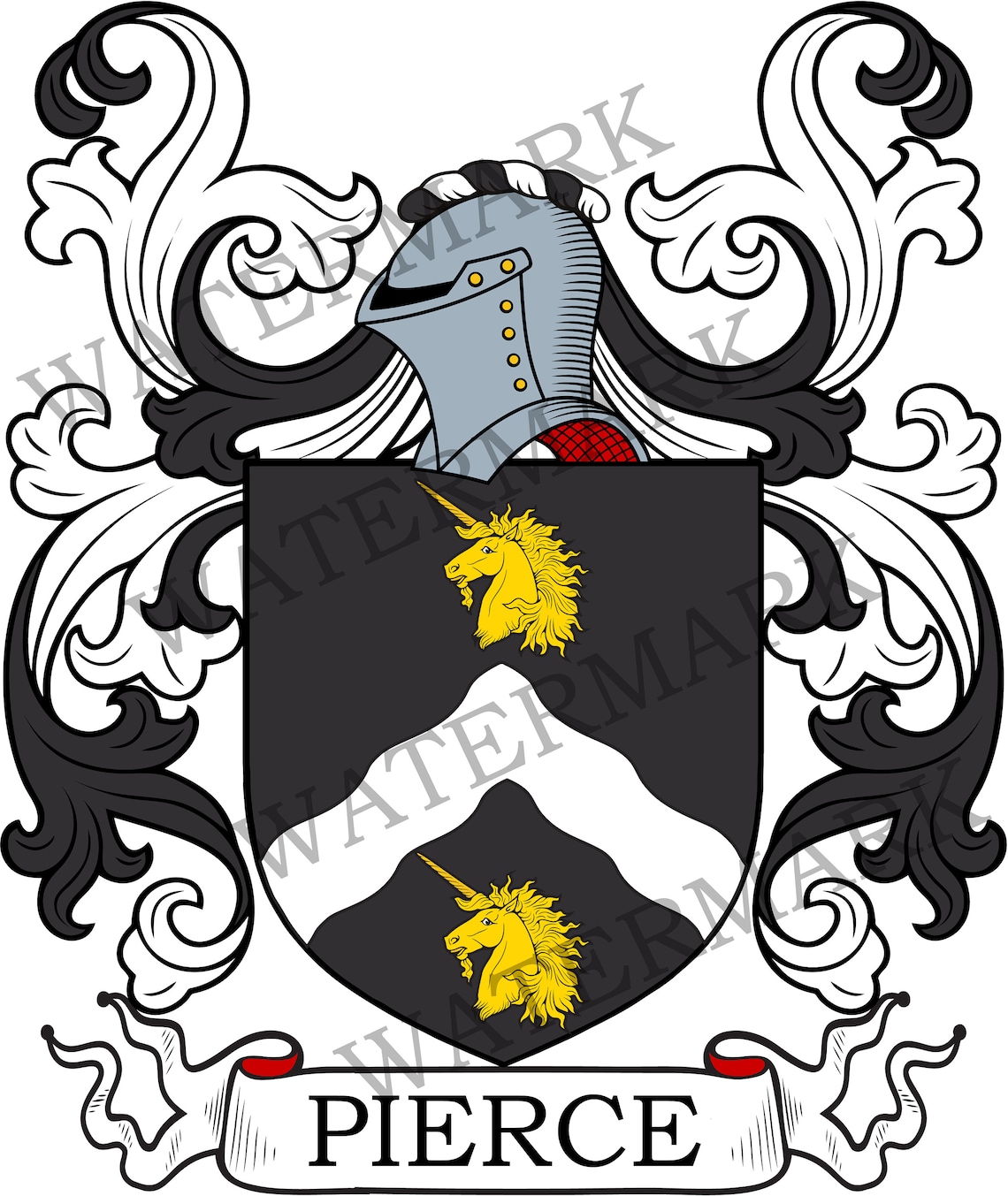 Pierce Family Crest Digital Download Pierce Coat of Arms JPG File ...