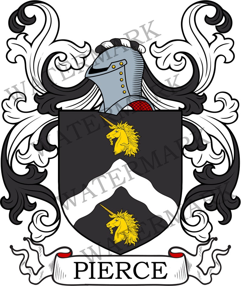 Pierce Family Crest Digital Download Pierce Coat of Arms JPG File ...