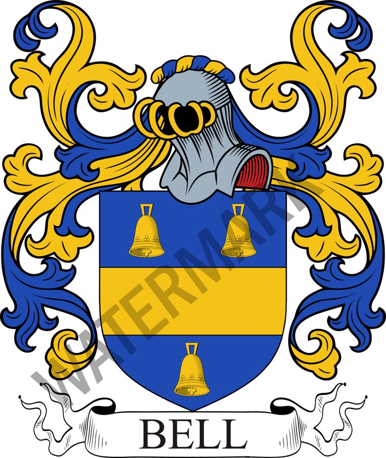 Bell Family Crest - Digital Download - Bell Coat of Arms JPG File ...