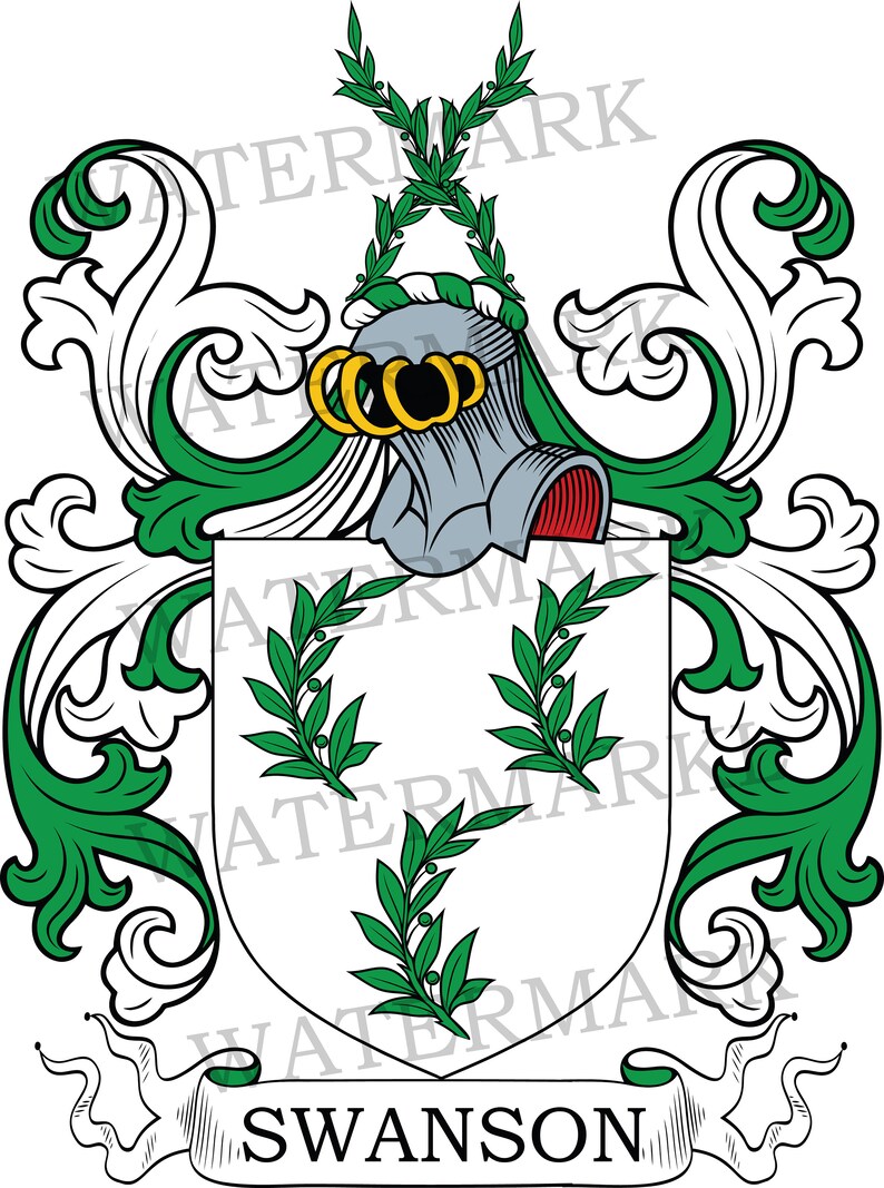 Swanson Family Crest - Digital Download - Swanson Coat of Arms JPG File ...
