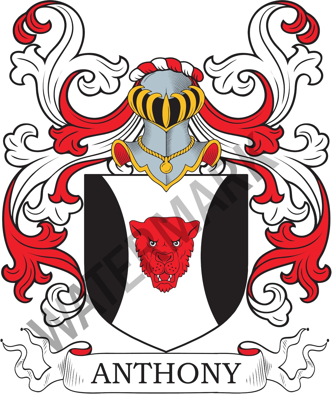 Anthony Family Crest - Digital Download - Anthony Coat of Arms JPG File ...