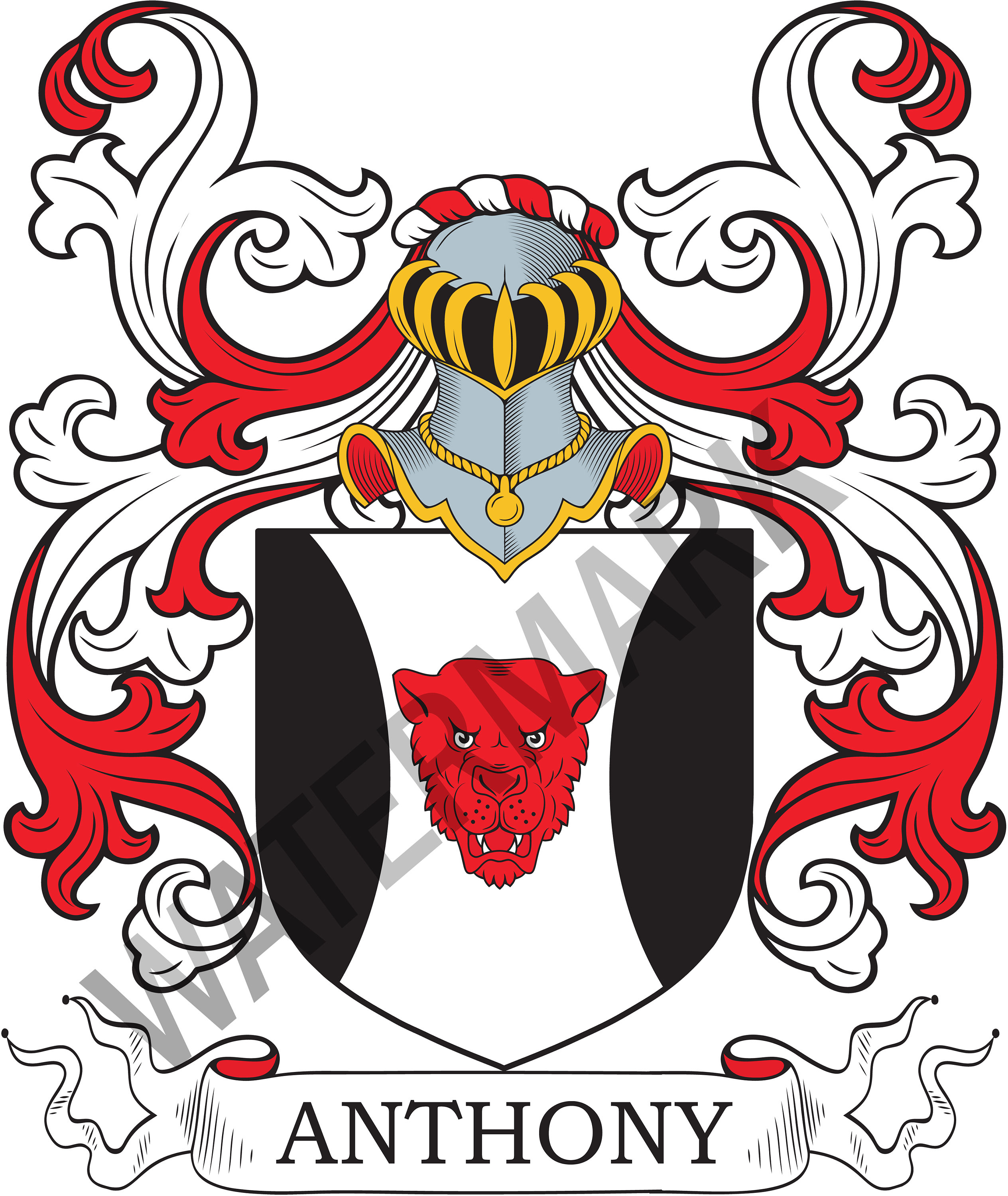 Anthony Family Crest - Digital Download - Anthony Coat of Arms JPG File ...