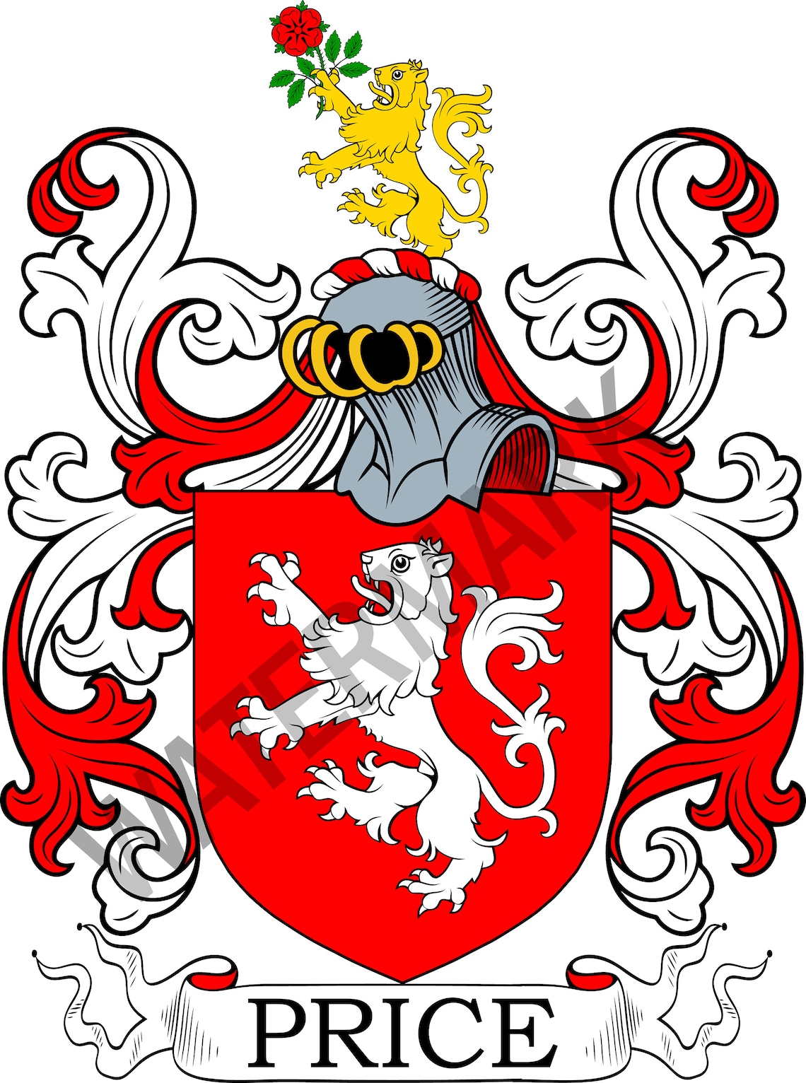 Price Family Crest - Digital Download - Price Coat of Arms JPG File ...