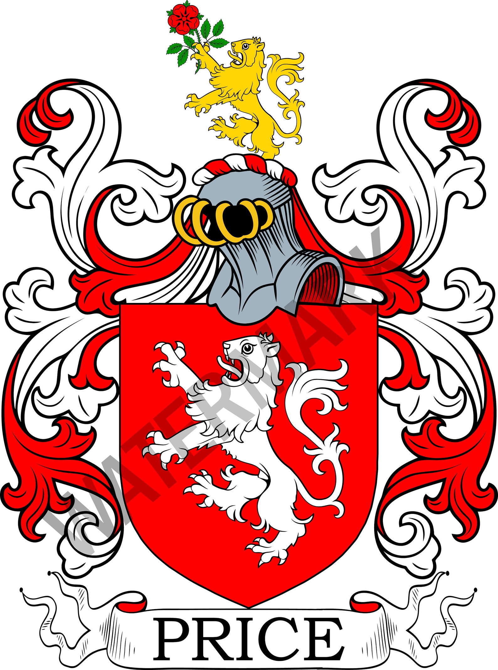 Price Family Crest - Digital Download - Price Coat of Arms JPG File ...
