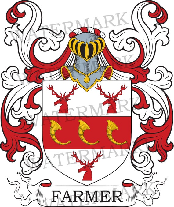 Farmer Family Crest Digital Download Farmer Coat of Arms - Etsy