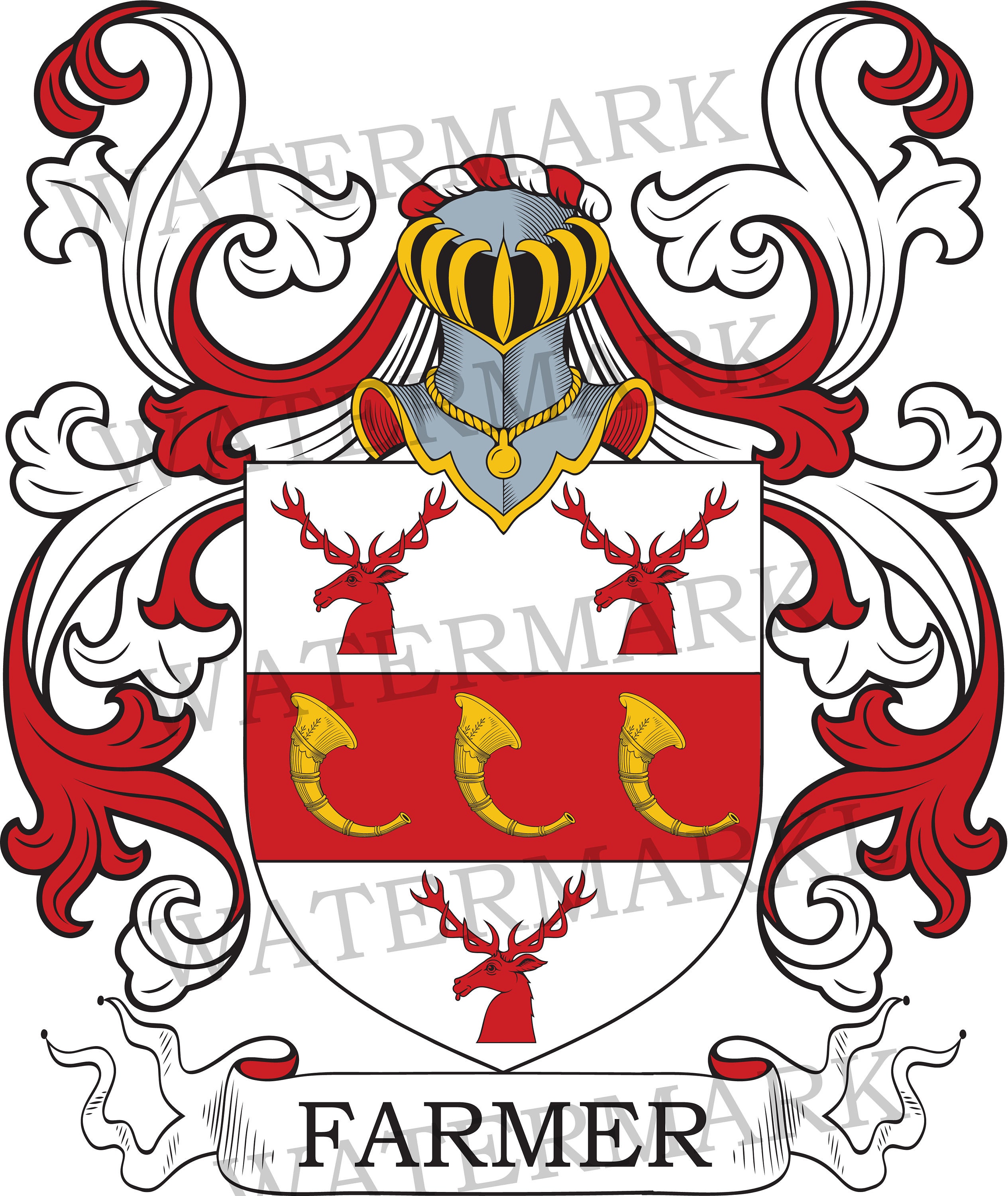 Farmer Family Crest - Digital Download - Farmer Coat of Arms JPG File ...