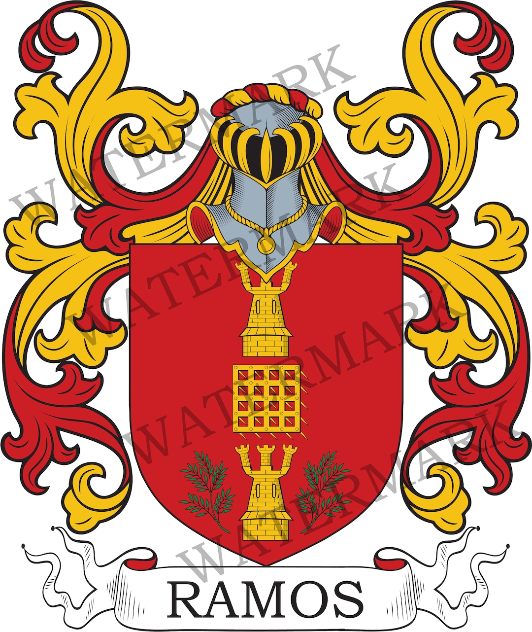 Ramos Family Crest - Digital Download - Ramos Coat of Arms JPG File ...