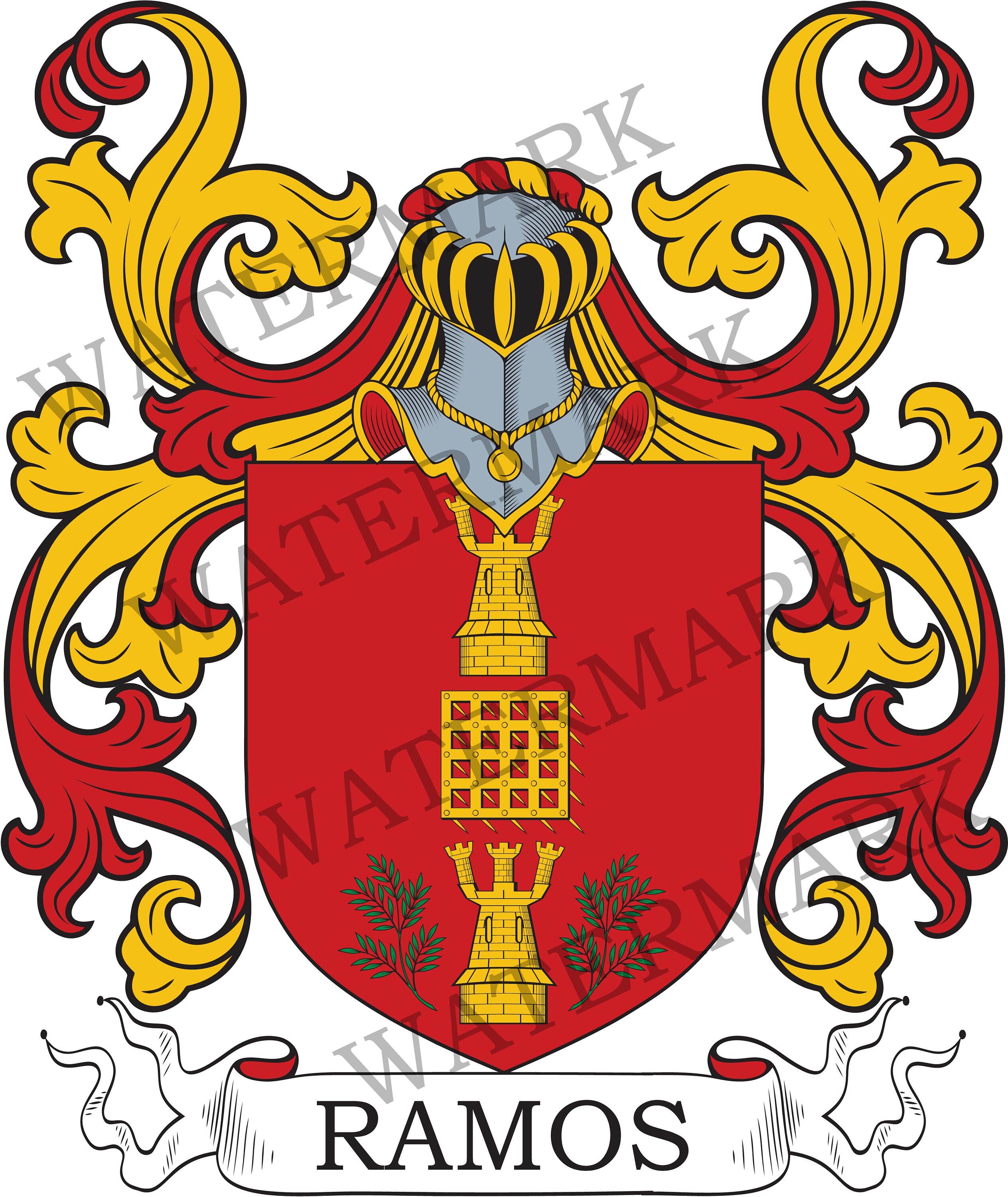 Ramos Family Crest - Digital Download - Ramos Coat of Arms JPG File ...