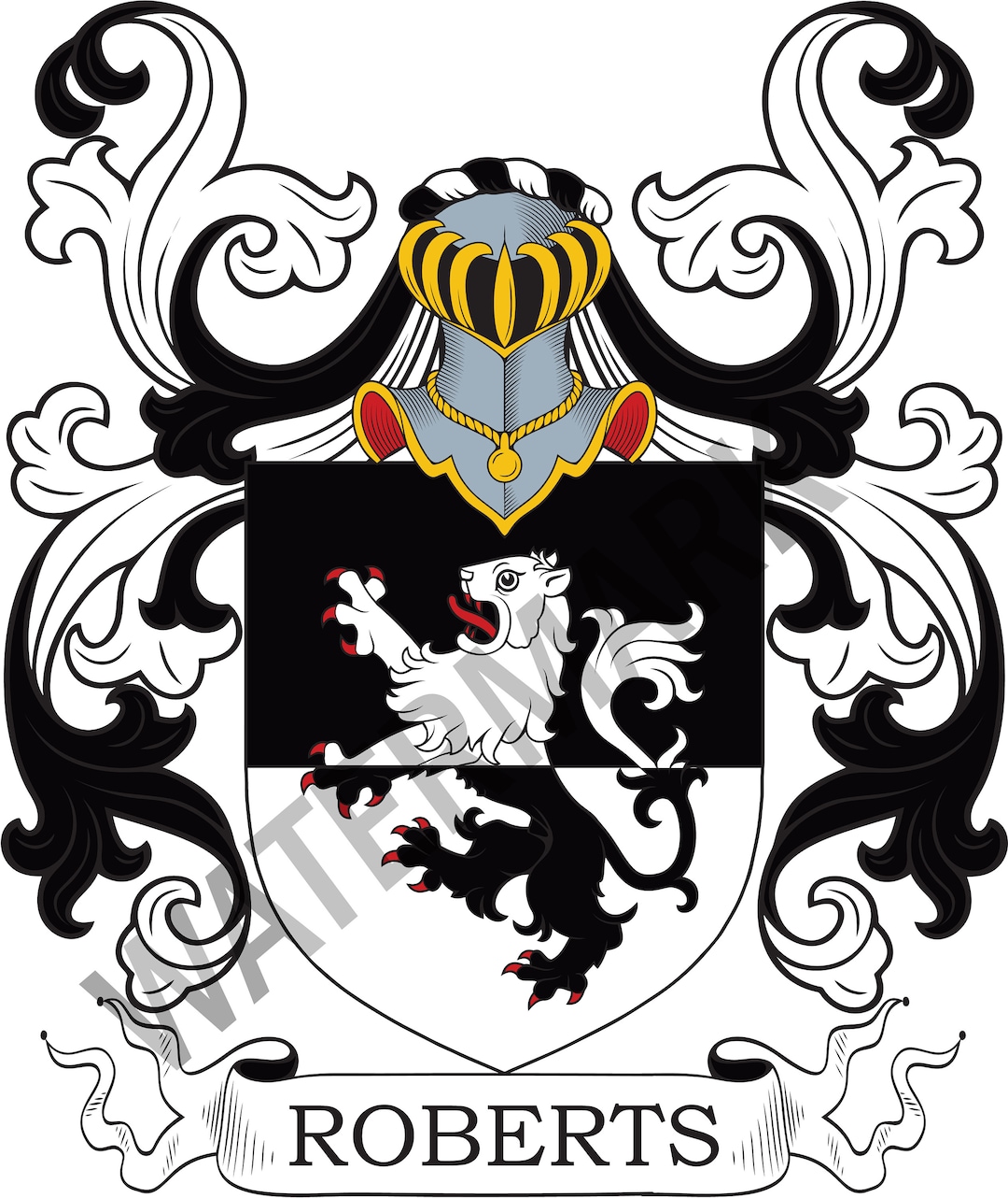 Roberts Family Crest - Digital Download - Roberts Coat of Arms JPG File ...