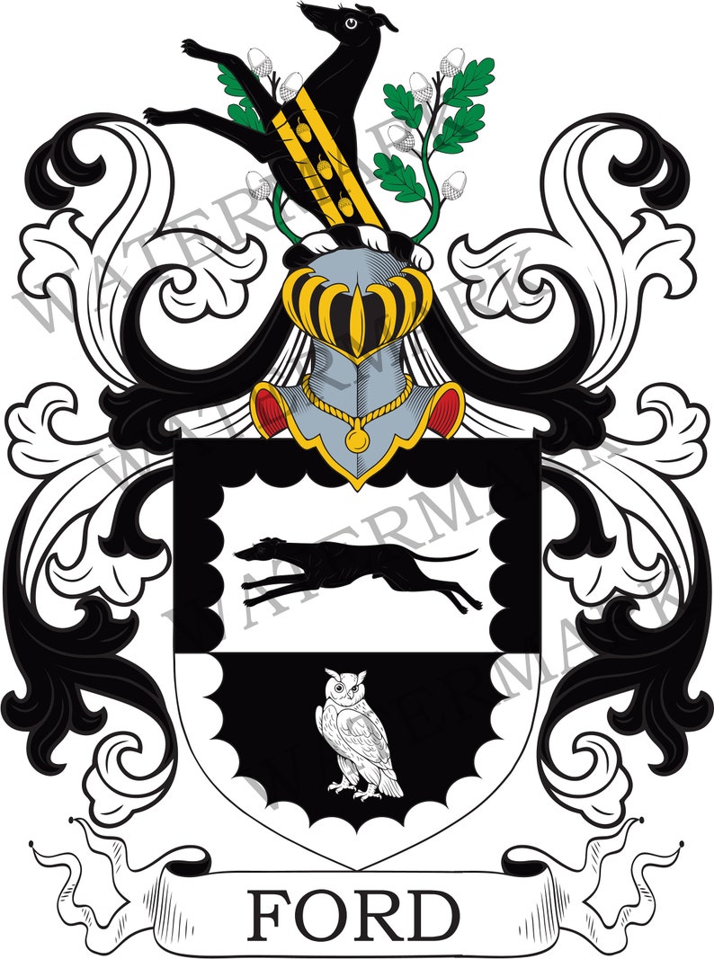 Ford Family Crest england Digital Download Ford Coat of - Etsy