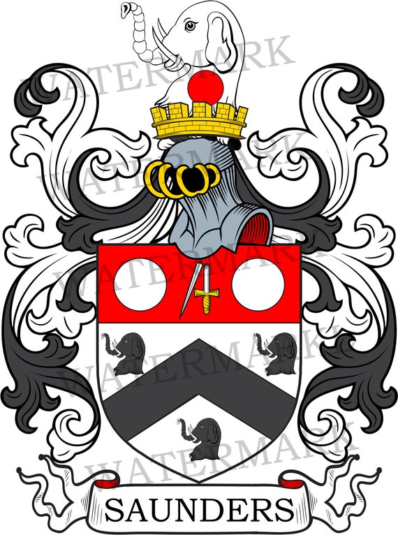 Saunders Family Crest Digital Download Saunders Coat of - Etsy