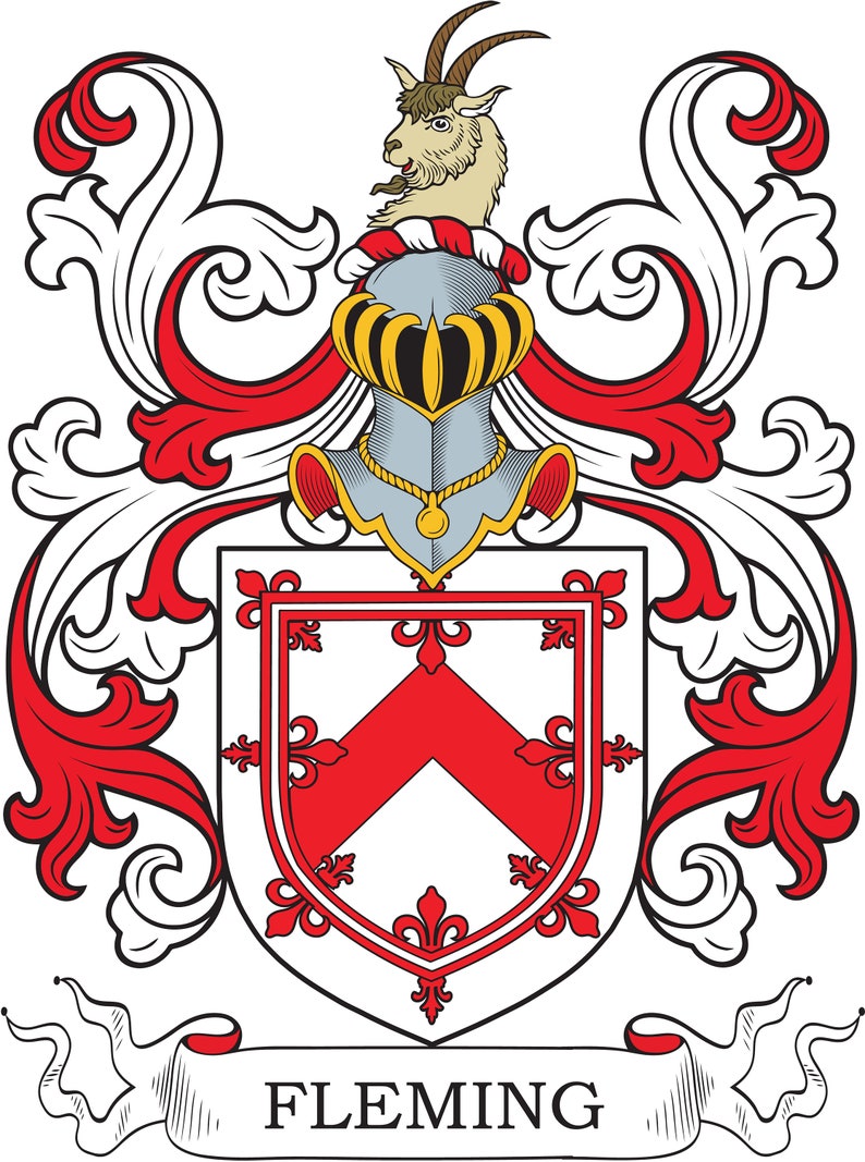 Fleming Family Crest (scotland) - Digital Download - Fleming Coat of ...