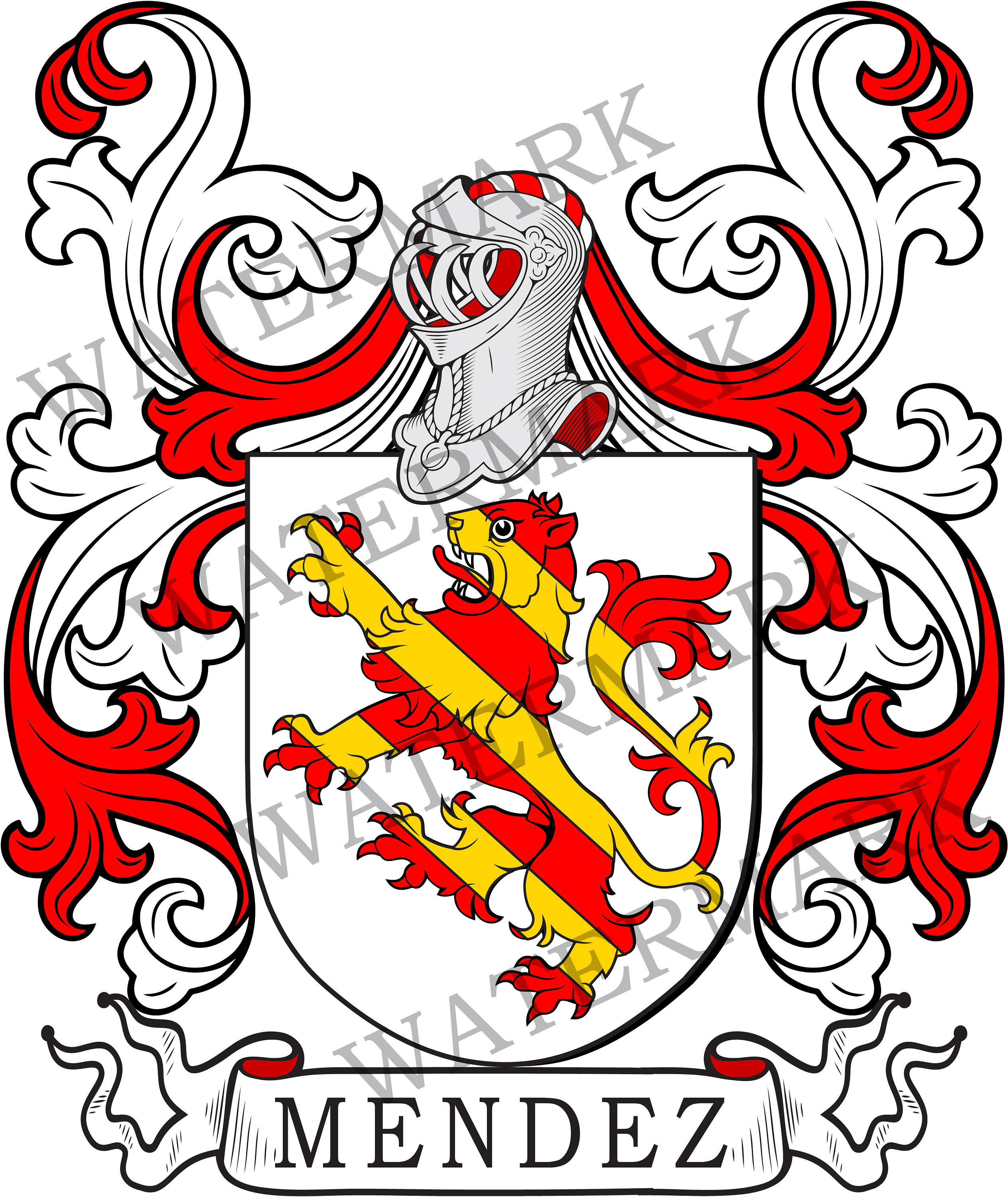 Mendez Family Crest - Digital Download - Mendez Coat of Arms JPG File ...