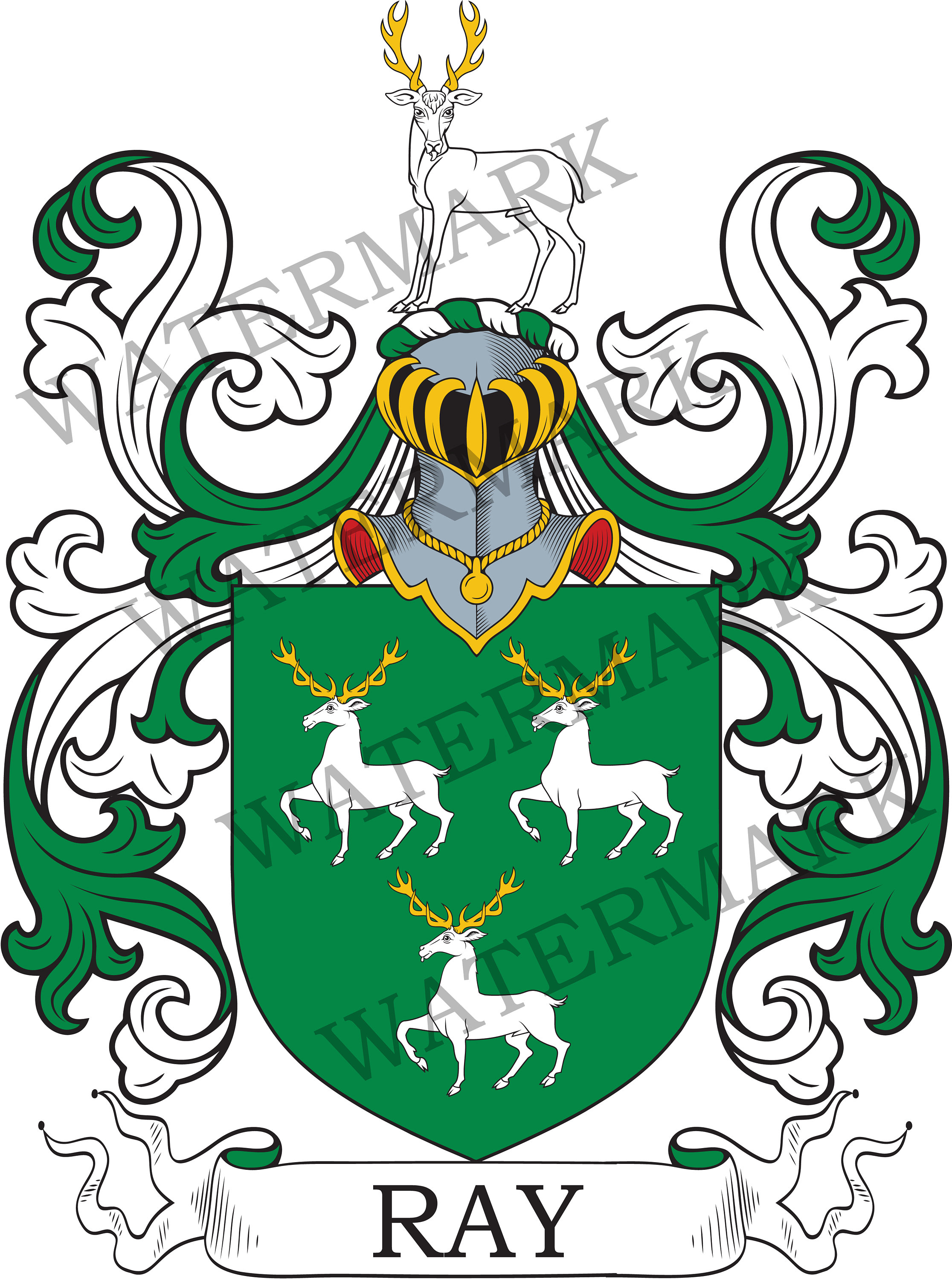 Ray Family Crest Digital Download Ray Coat of Arms JPG File Heraldry ...