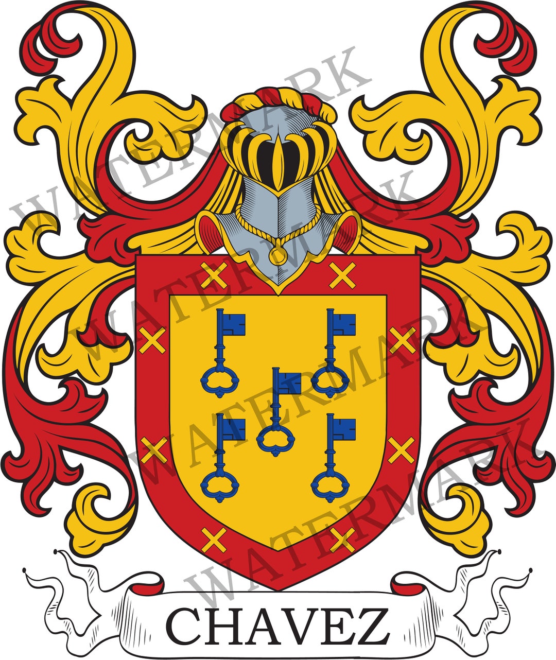Chavez Family Crest - Digital Download - Chavez Coat of Arms JPG File ...