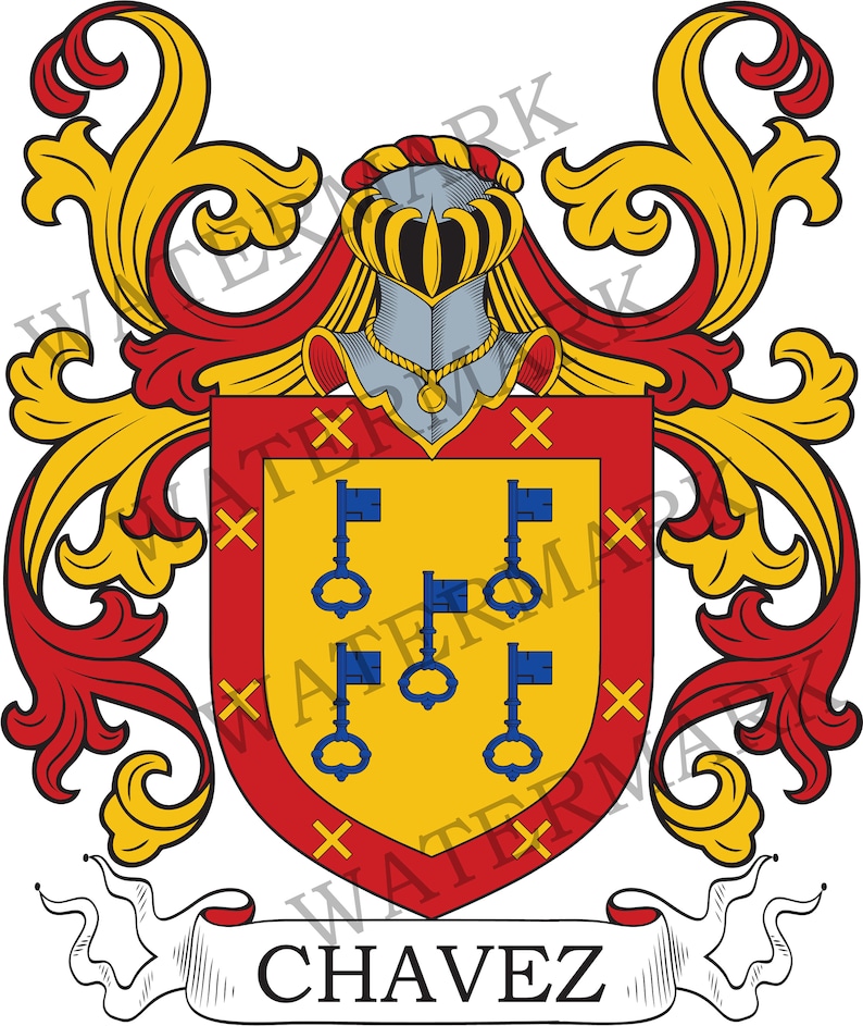 Chavez Family Crest - Digital Download - Chavez Coat of Arms JPG File ...