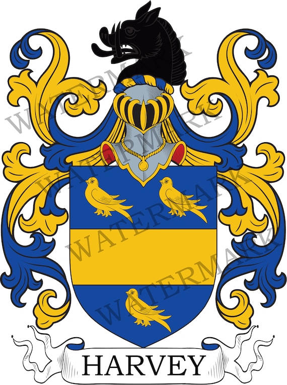 Harvey Family Crest Digital Download Harvey Coat of Arms - Etsy