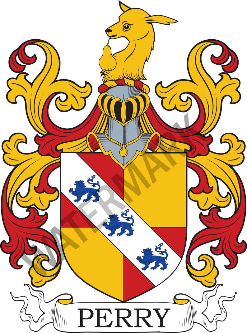 Perry Family Crest - Digital Download - Perry Coat of Arms JPG File ...