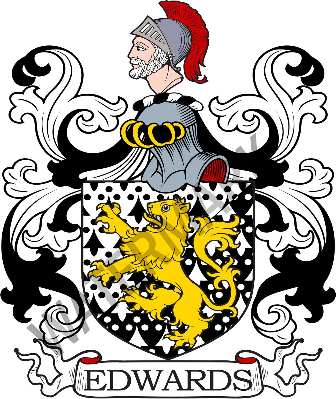 Edwards Family Crest Digital Download Edwards Coat of Arms JPG File ...