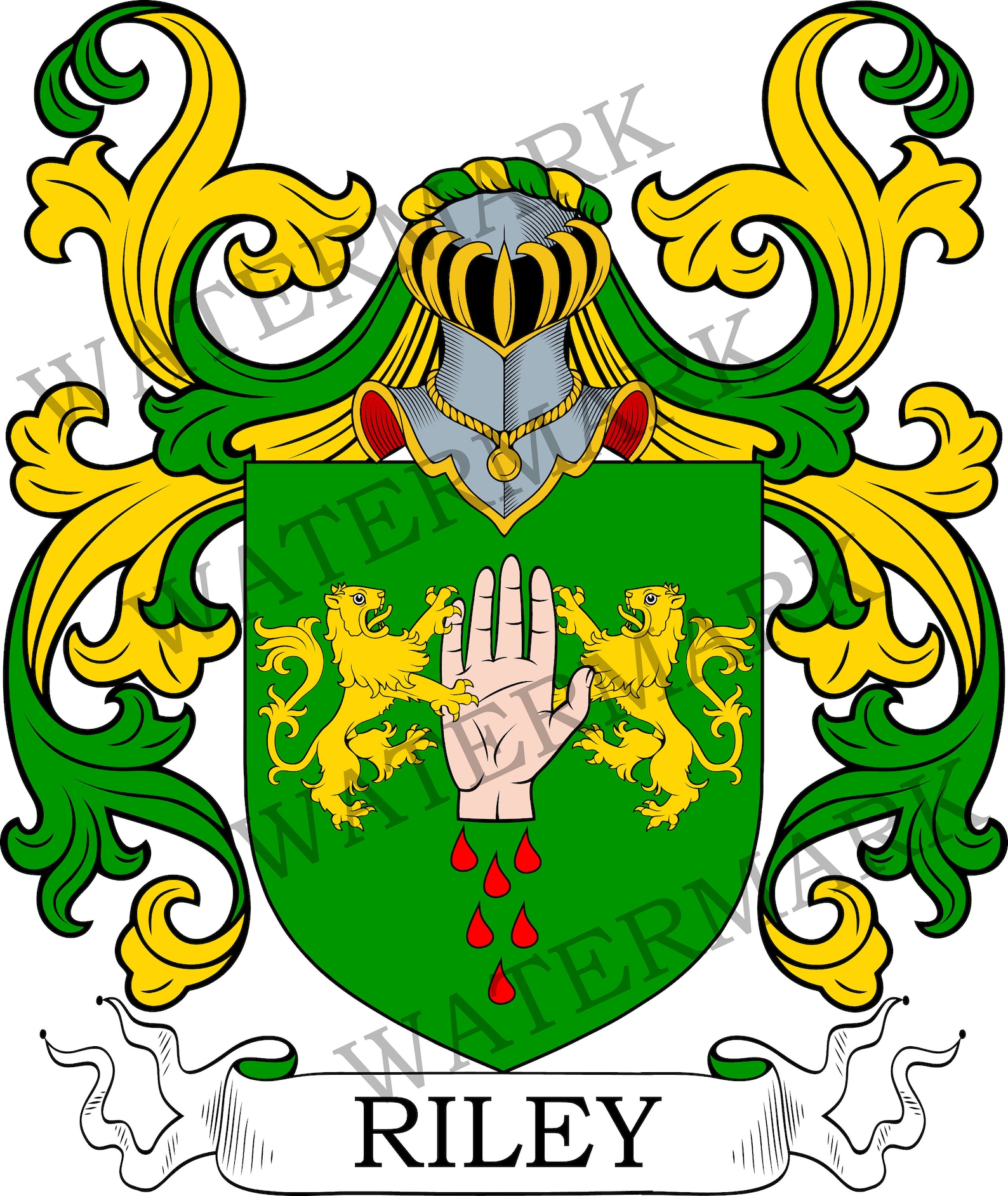 Riley Family Crest - Digital Download - Riley Coat of Arms JPG File ...