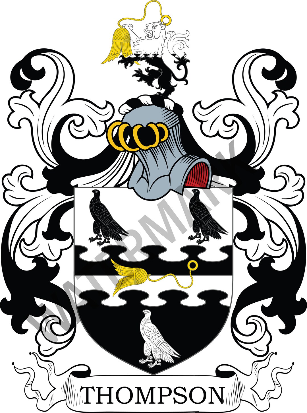Thompson Family Crest Digital Download Thompson Coat Of Arms JPG File