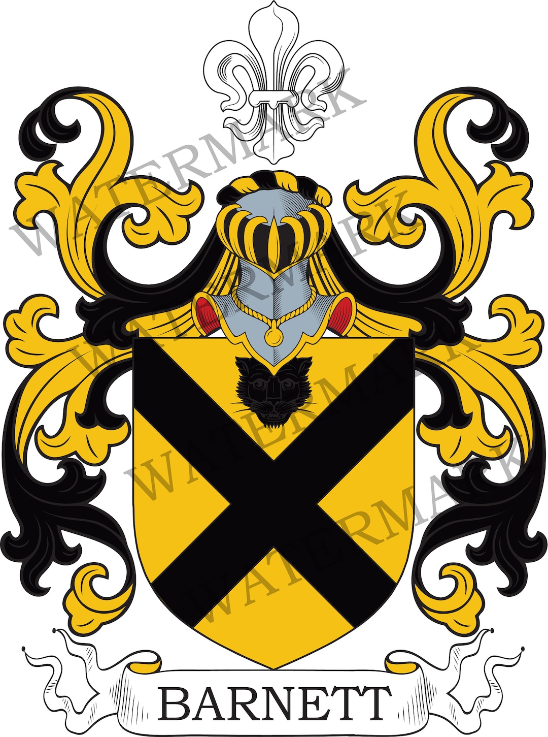 Barnett Family Crest - Digital Download - Barnett Coat of Arms JPG File ...