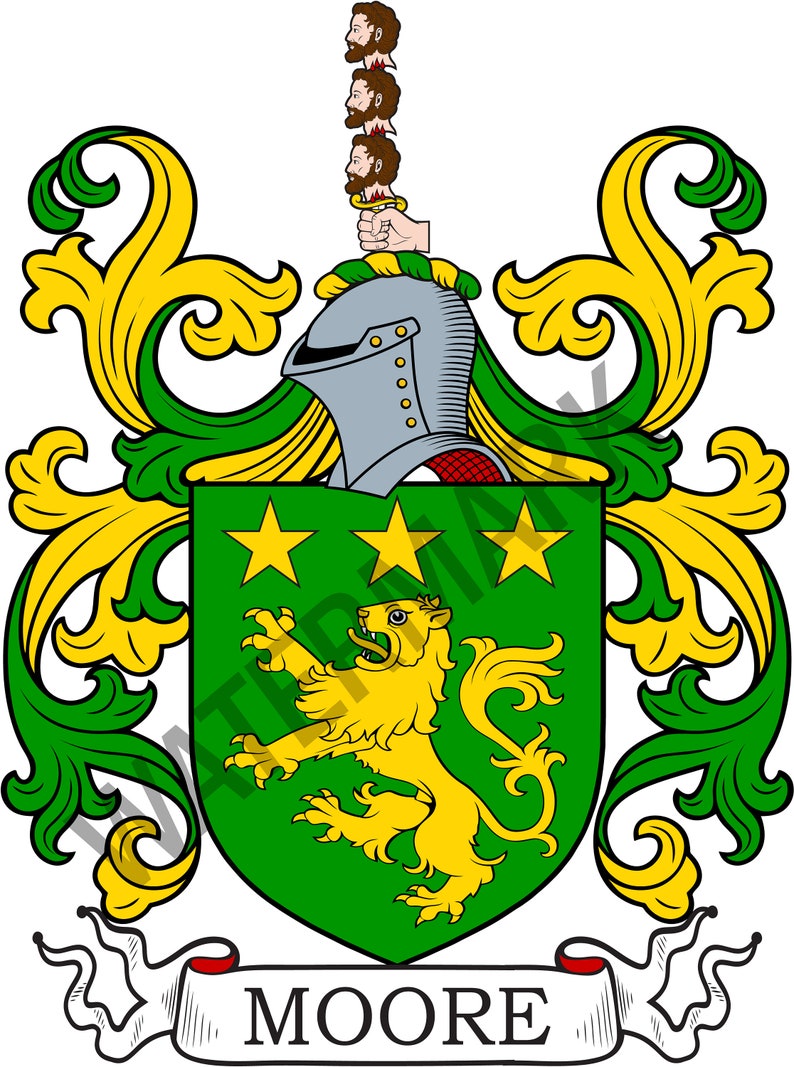 Moore Family Crest - Digital Download - Moore Coat of Arms JPG File ...