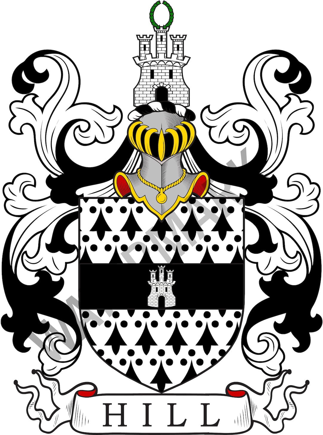Hill Family Crest - Digital Download - Hill Coat of Arms JPG File ...