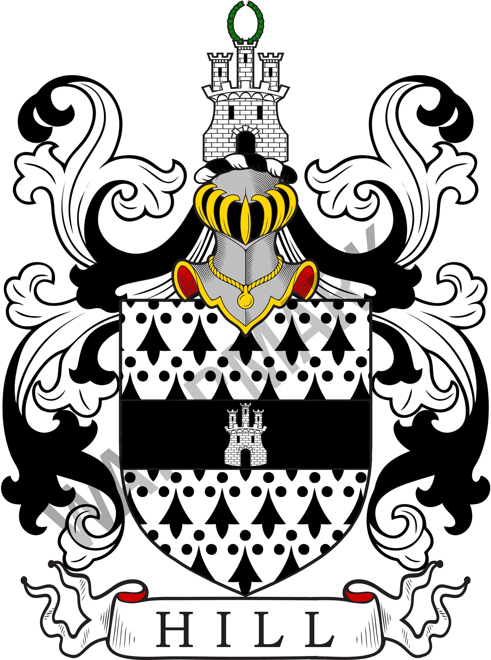 Hill Family Crest - Digital Download - Hill Coat of Arms JPG File ...