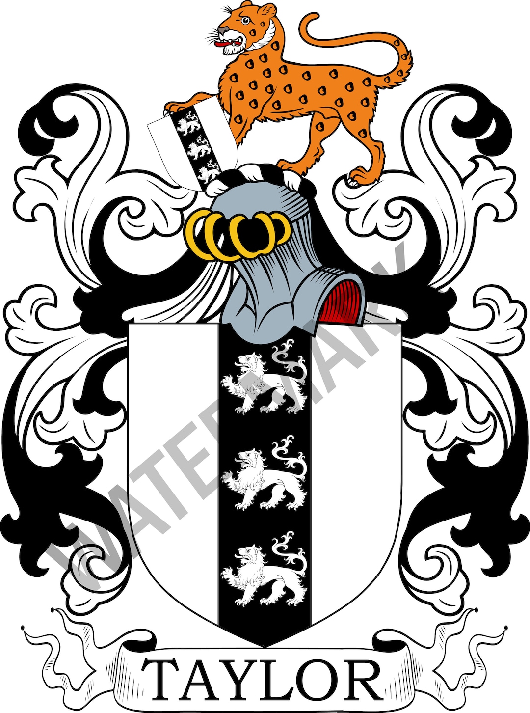 Taylor Family Crest - Digital Download - Taylor Coat of Arms JPG File ...
