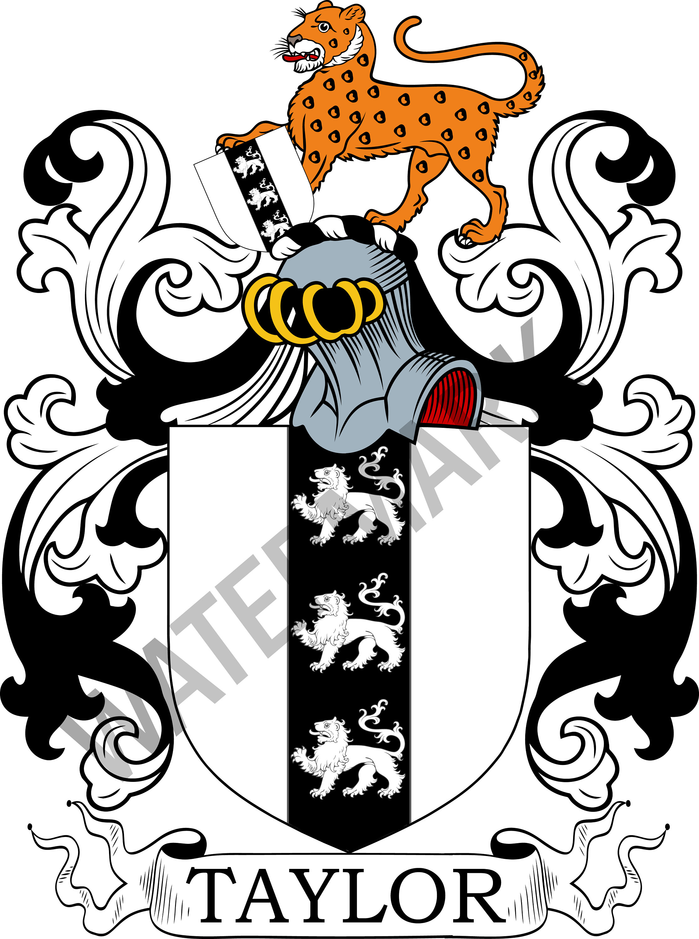 Taylor Family Crest - Digital Download - Taylor Coat of Arms JPG File ...