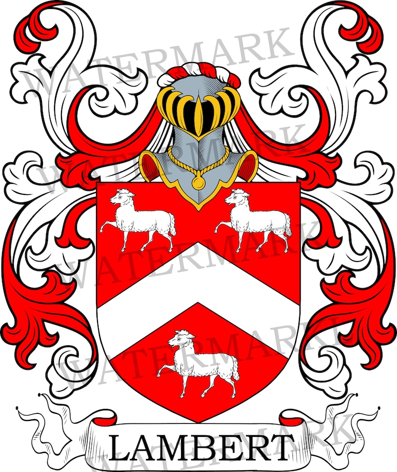 Lambert Family Crest - Digital Download - Lambert Coat of Arms JPG File ...