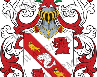 Byrd Family Crest Digital Download Byrd Coat of Arms JPG File Heraldry ...
