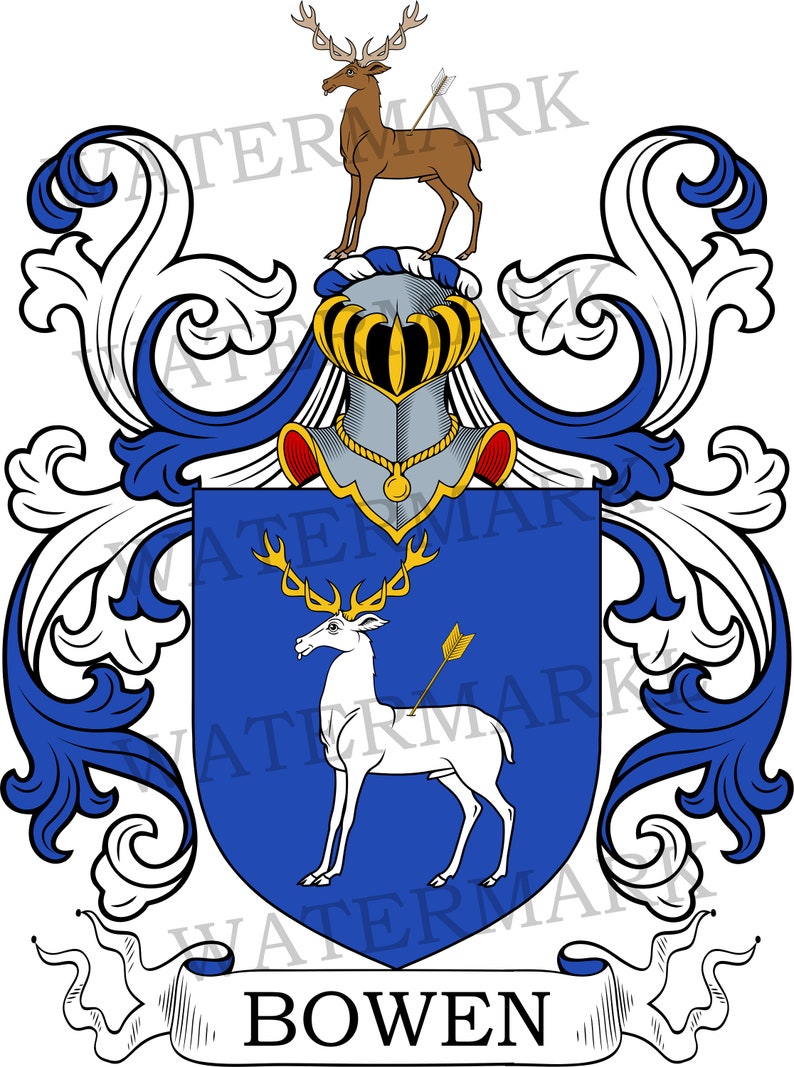 Bowen Family Crest - Digital Download - Bowen Coat of Arms JPG File ...