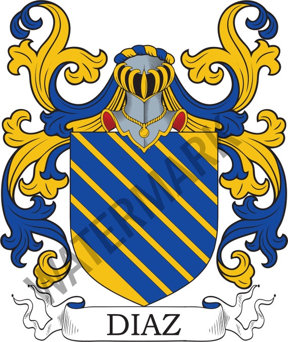 Diaz Family Crest Digital Download Diaz Coat of Arms JPG - Etsy