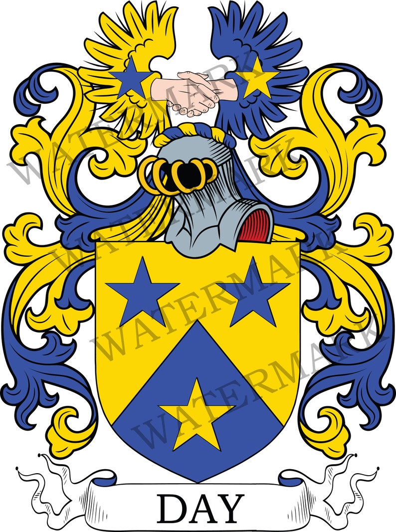 Day Family Crest Digital Download Day Coat of Arms JPG - Etsy