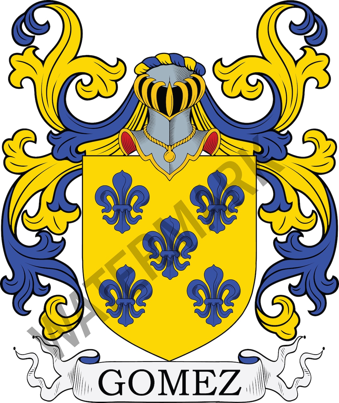 Gomez Family Crest - Digital Download - Gomez Coat of Arms JPG File ...