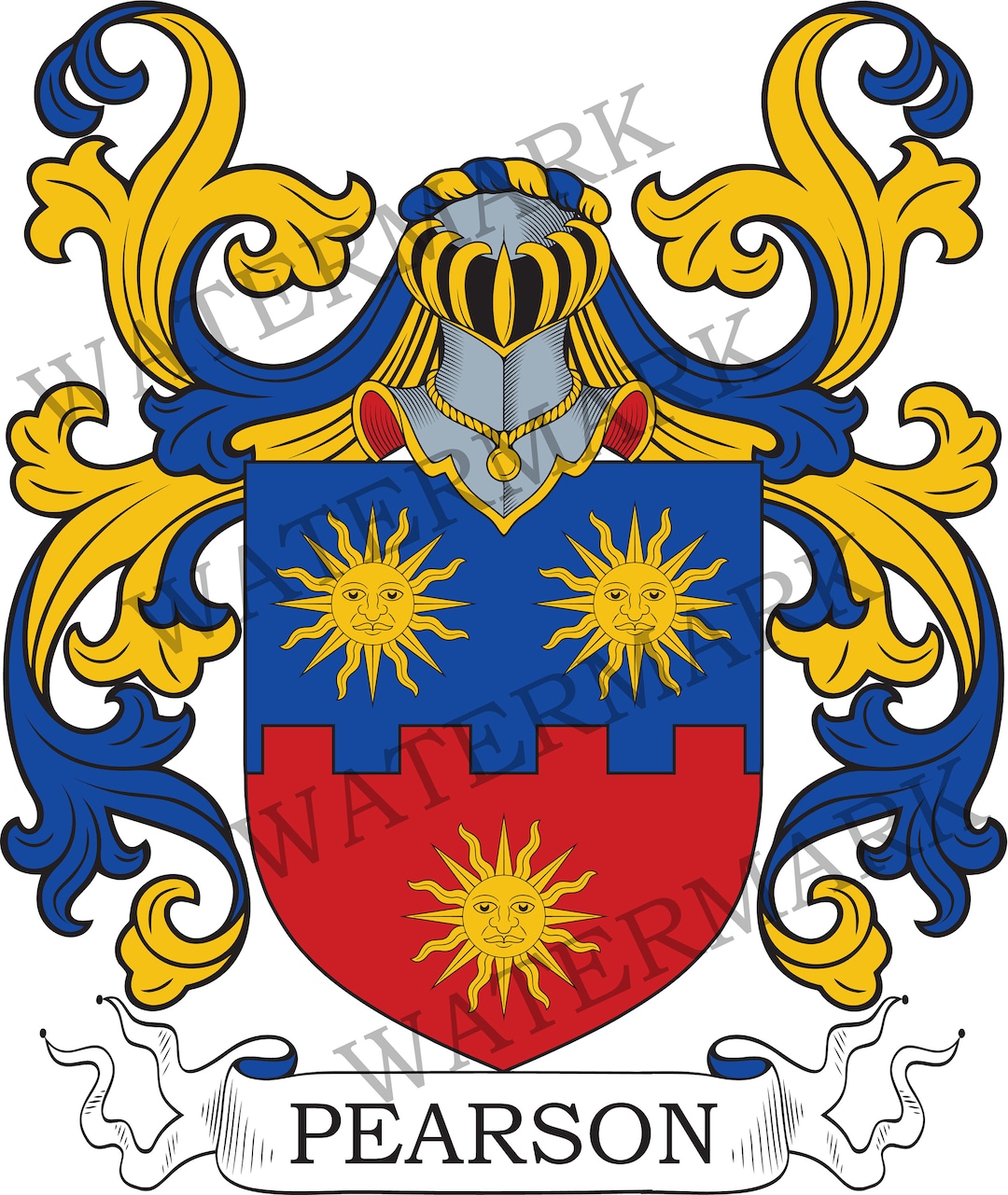 Pearson Family Crest - Digital Download - Pearson Coat of Arms JPG File ...