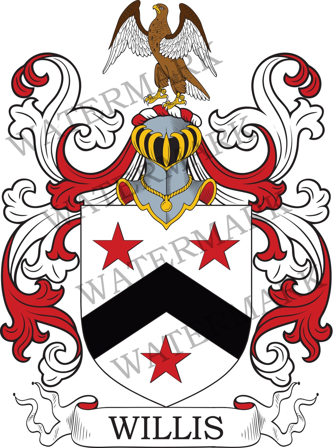 Willis Family Crest - Digital Download - Willis Coat of Arms JPG File ...