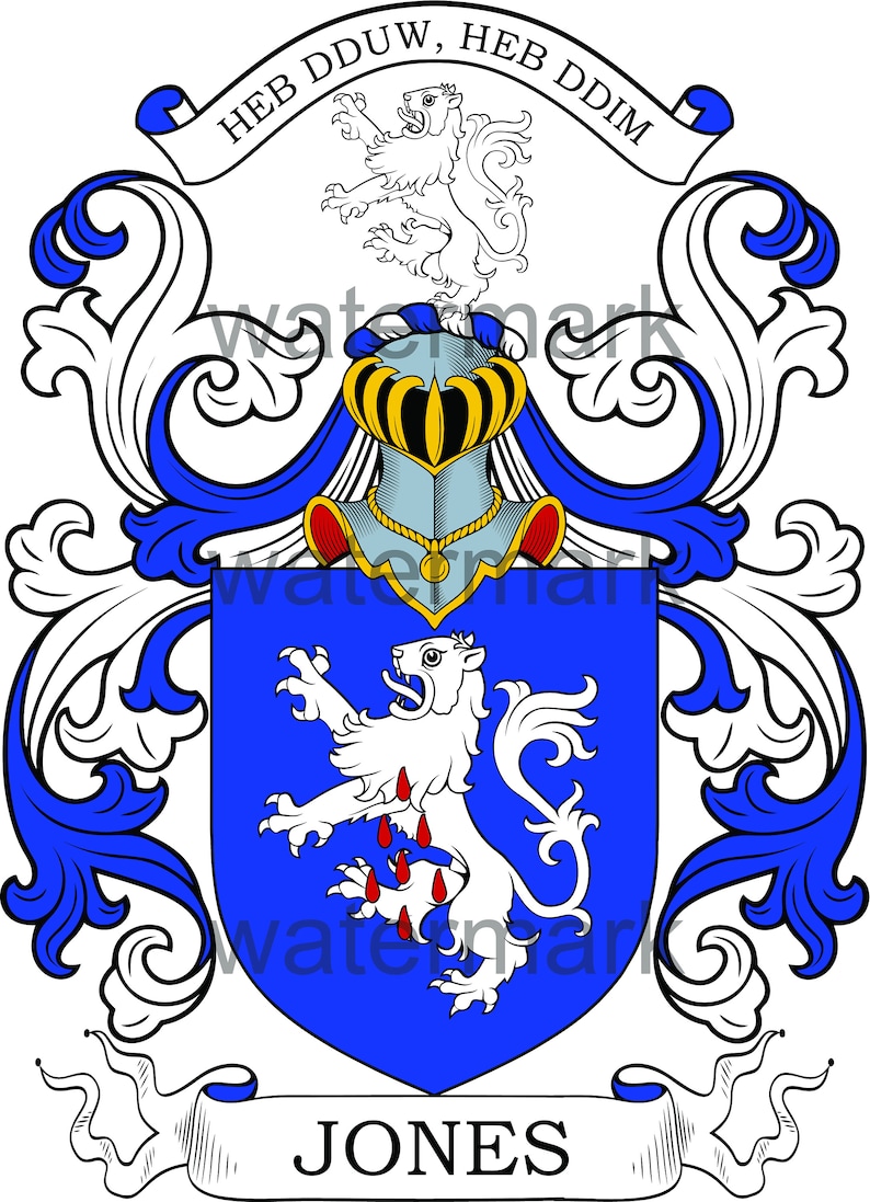 Jones Family Crest - Digital Download - Jones Coat of Arms JPG File ...