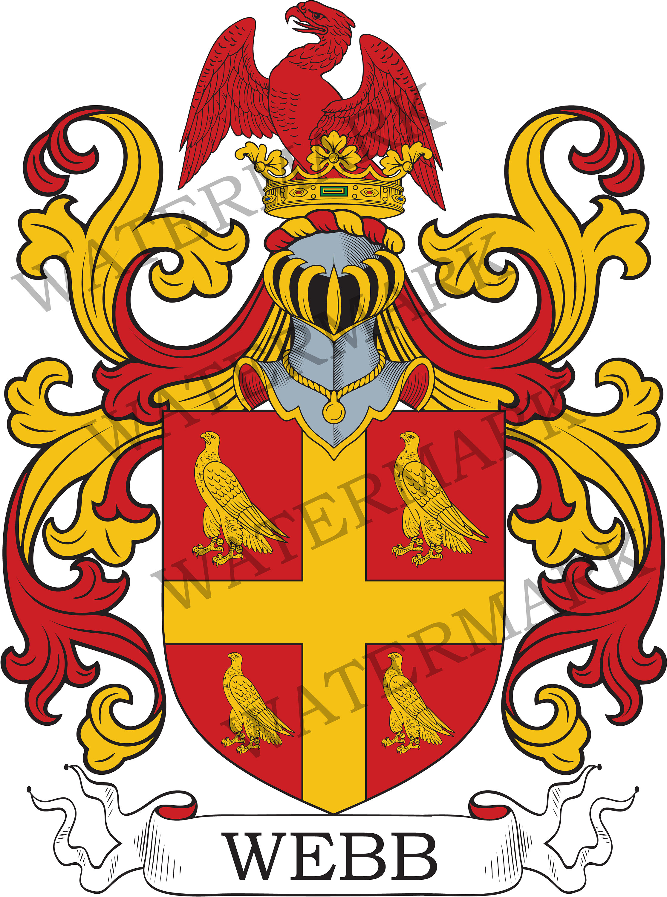 Webb Family Crest - Digital Download - Webb Coat of Arms JPG File - Heraldry, Genealogy ...