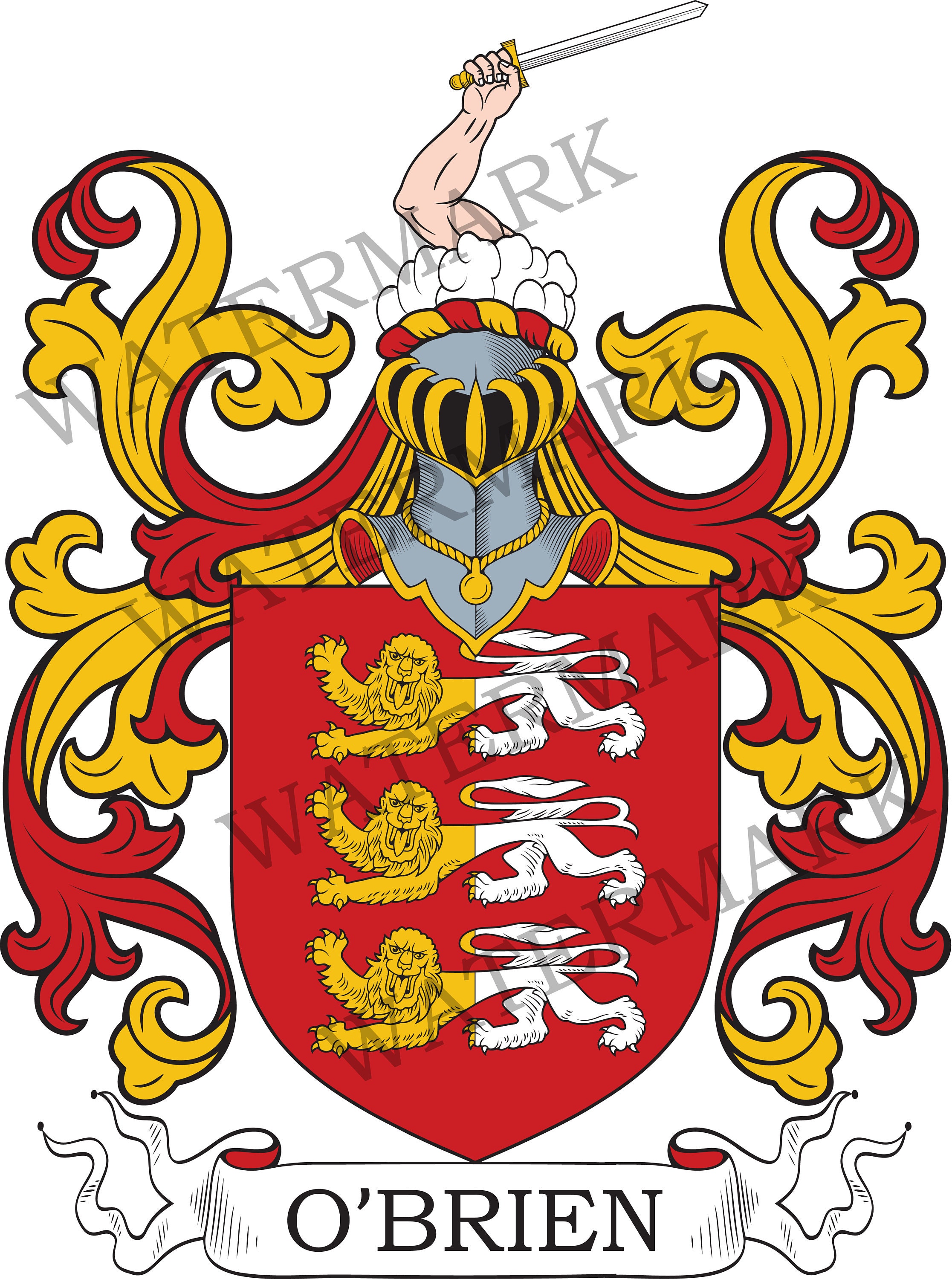 O'brien Family Crest - Digital Download - O'brien Coat of Arms JPG File ...