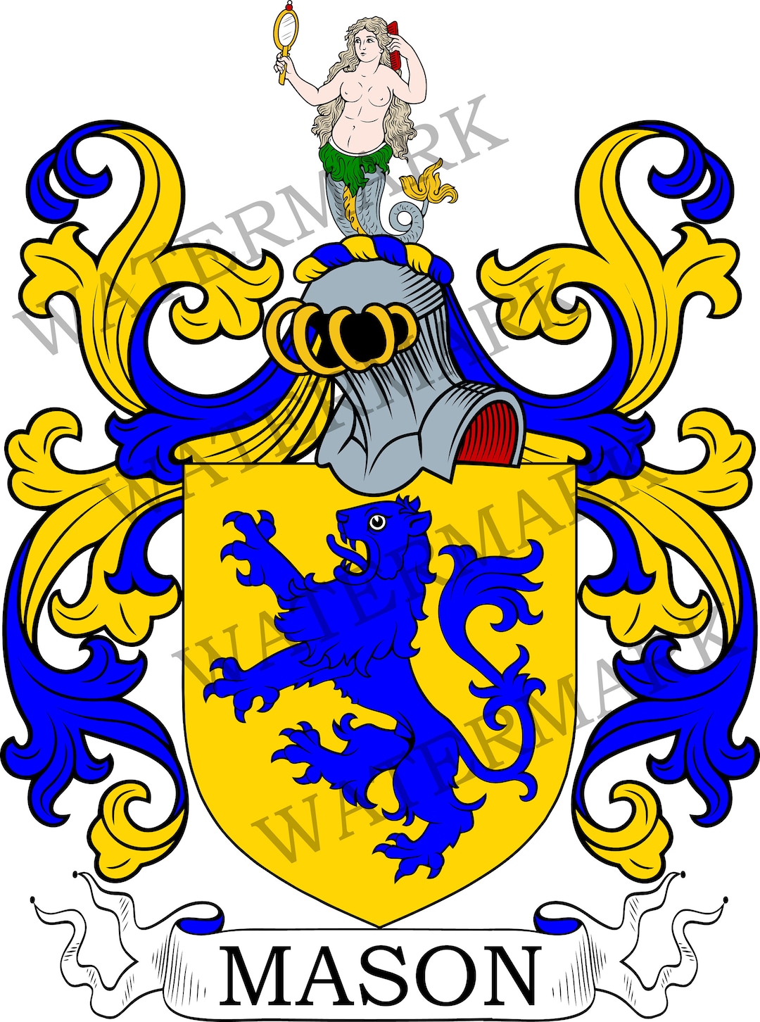 Mason Family Crest - Digital Download - Mason Coat of Arms JPG File ...