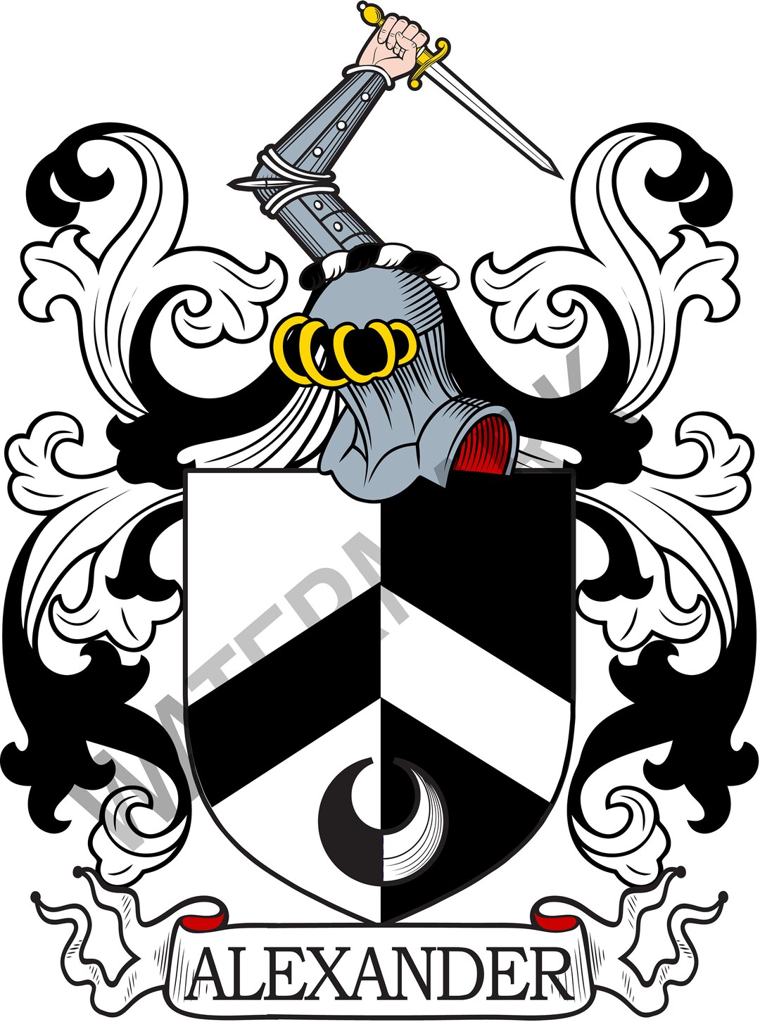 Alexander Family Crest JPG File - Etsy