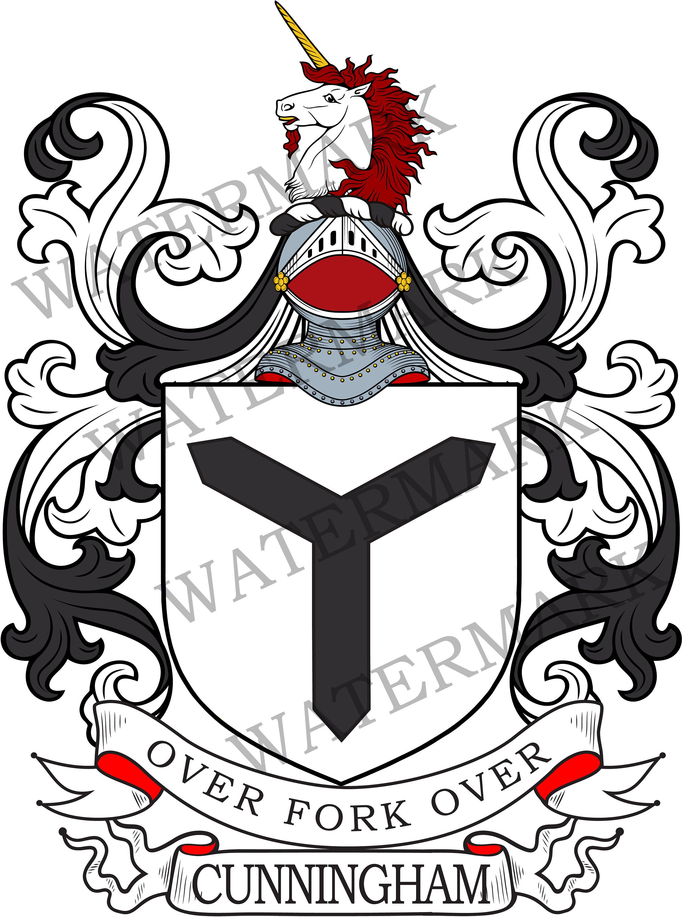 Cunningham Family Crest - Digital Download - Cunningham Coat of Arms ...