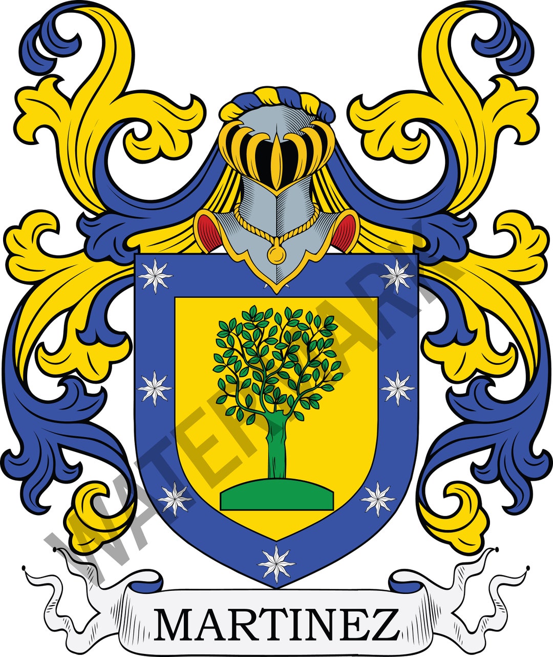 Martinez Family Crest - Digital Download - Martinez Coat of Arms JPG ...