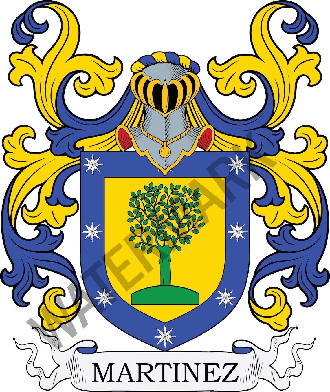 Martinez Family Crest Digital Download Martinez Coat of Arms JPG File ...
