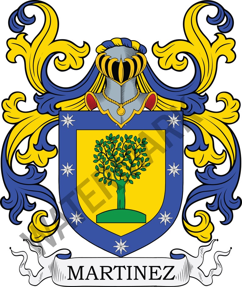 Martinez Family Crest - Digital Download - Martinez Coat of Arms JPG ...